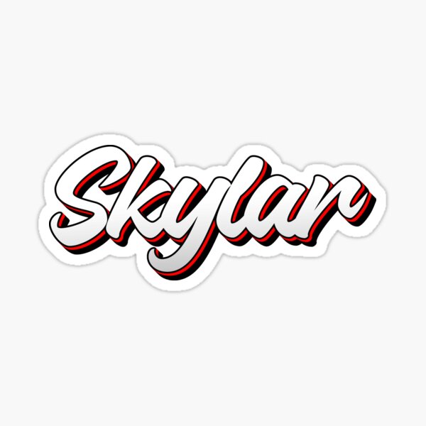 "Retro Skylar Name Label (Black)" Sticker for Sale by NafilNafiz ...