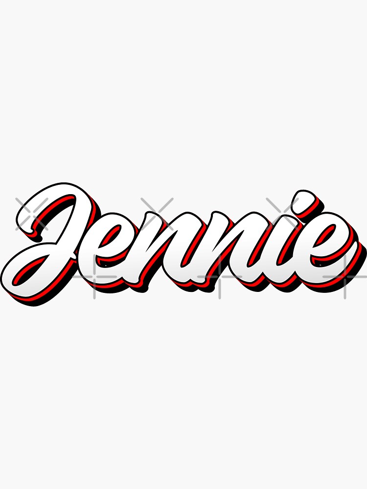 "Retro Jennie Name Label" Sticker for Sale by NafilNafiz | Redbubble