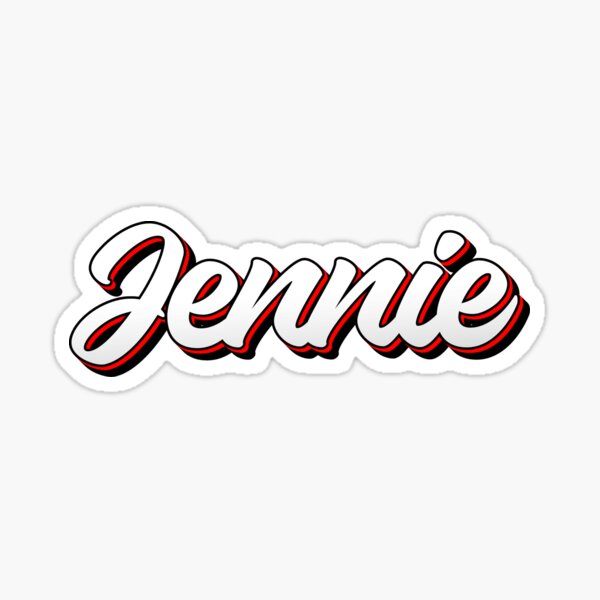 "Retro Jennie Name Label" Sticker for Sale by NafilNafiz | Redbubble
