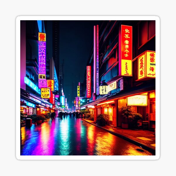"Japanese city fusing tradition and technology" Sticker for Sale by richardwooten | Redbubble