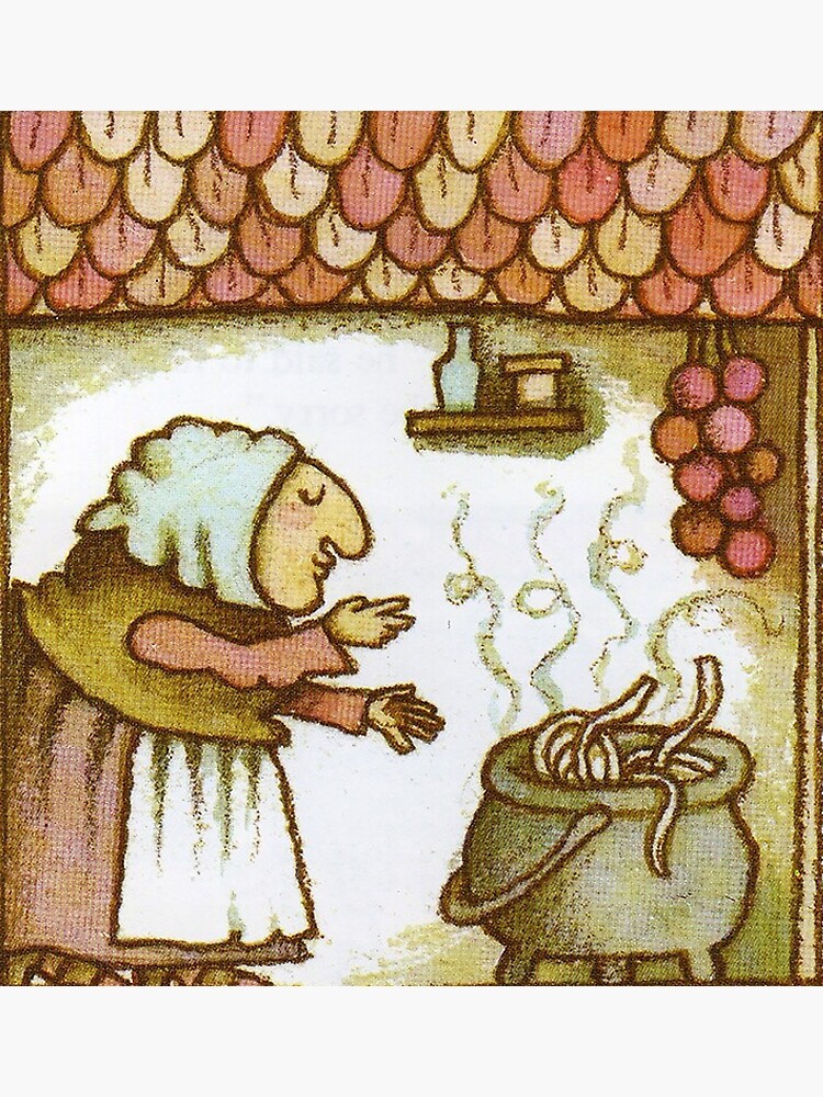 "Strega Nona Blowing Kisses to Pasta Pot Painting" Poster for Sale by ...