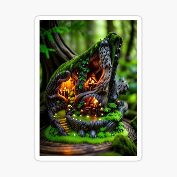 "A detailed beautiful lush Fairycore Elf forest" Sticker for Sale by ...