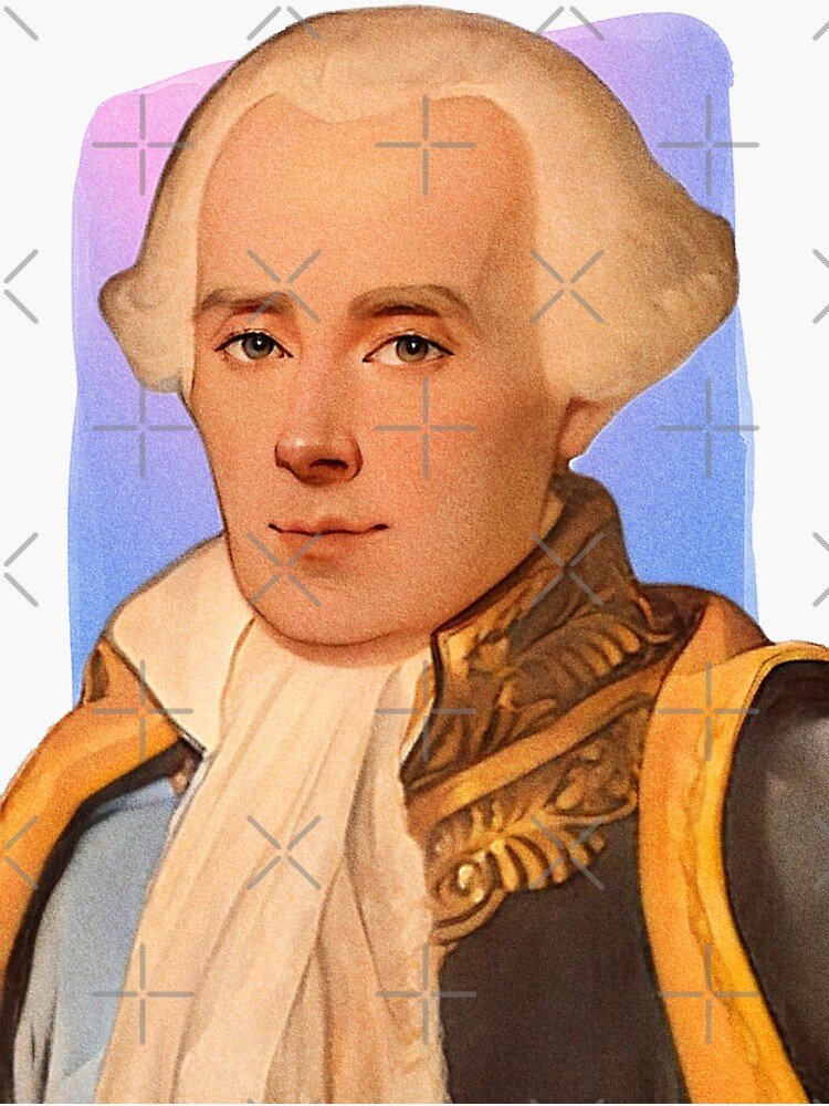 "French polymath Pierre Simon Laplace illustration " Sticker for Sale ...