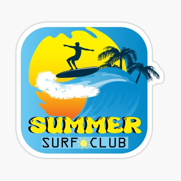 "Summer Surf Club" Sticker by aylan7 | Redbubble