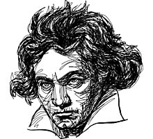 "Ludwig Van Beethoven line drawing" by fortissimotees | Redbubble