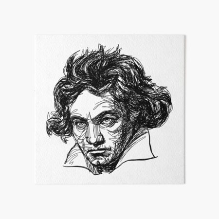 "Ludwig Van Beethoven line drawing" Art Board Print by fortissimotees ...