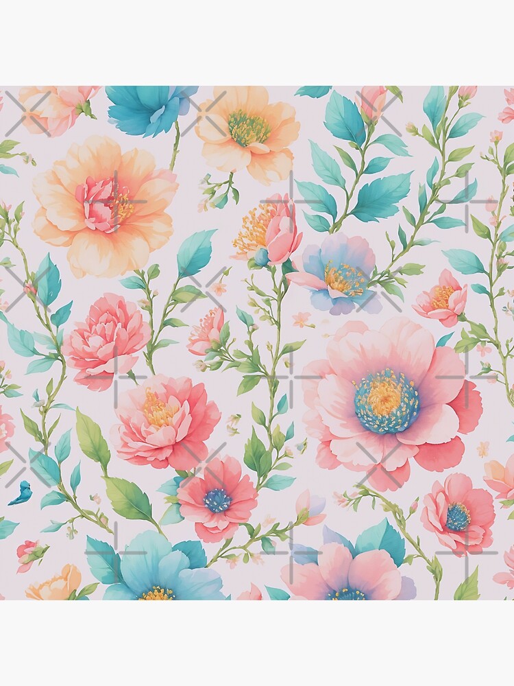 "cute colorful pastel flowers" Sticker for Sale by Neranchara | Redbubble