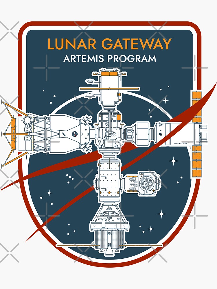 "Lunar Gateway. Artemis Program. Commemorative Badge" Sticker for Sale by BLUE GALAXY DESIGNS ...
