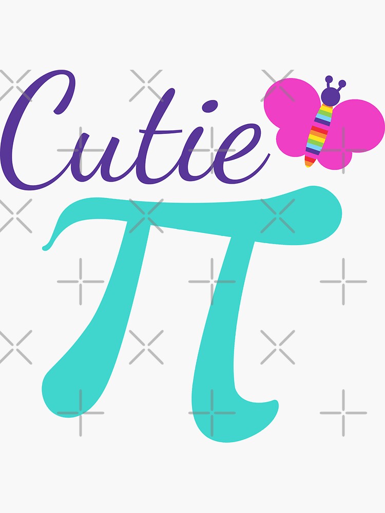 "Cutie Pi Math Symbol Pun Butterfly" Sticker by elishamarie28 | Redbubble
