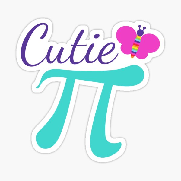 "Cutie Pi Math Symbol Pun Butterfly" Sticker by elishamarie28 | Redbubble