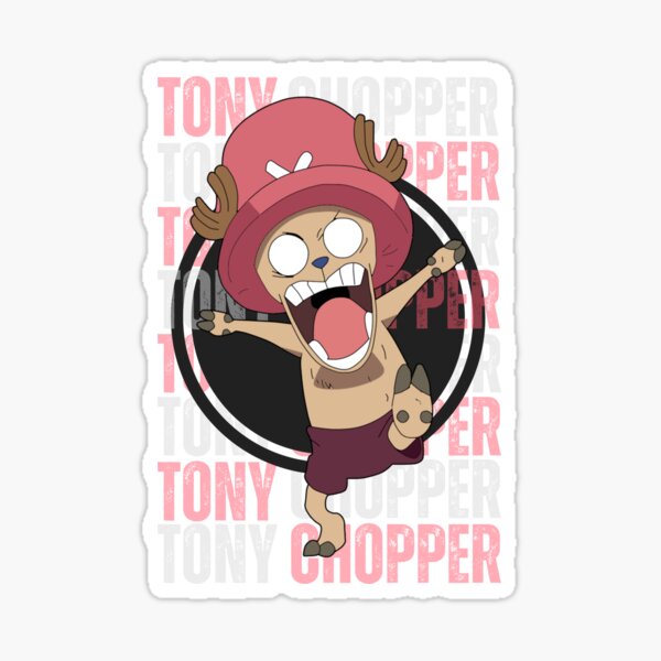 "Tony Tony Chopper Startled typography Art" Sticker for Sale by ...