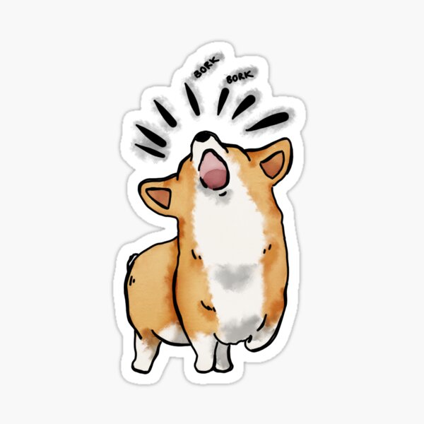 "Barking corgi dog" Sticker by haakondesign | Redbubble