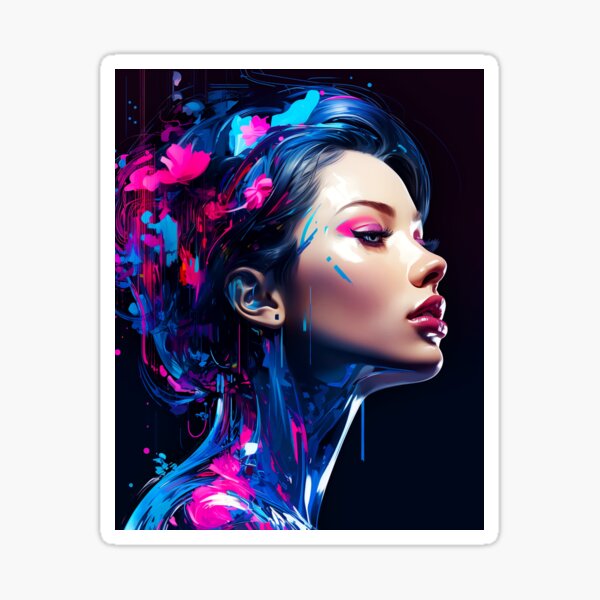 "Lady Neon" Sticker for Sale by 2e3e1 | Redbubble