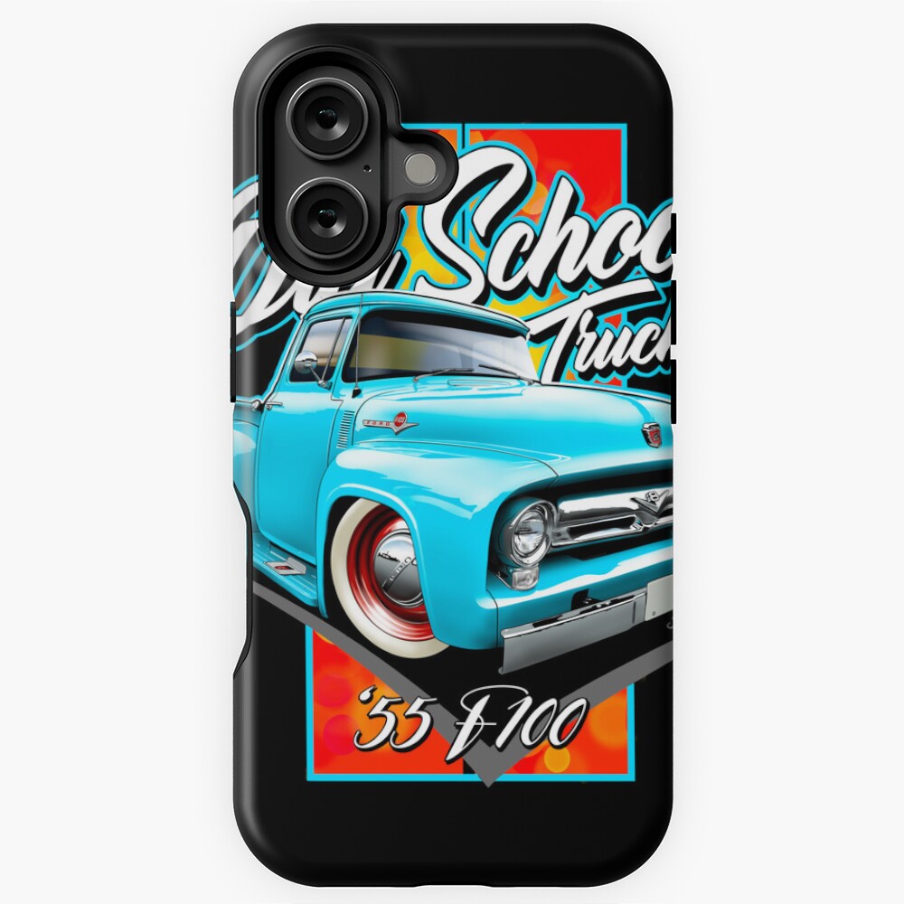 "Cartooned artwork of the Iconic 1955 Ford F100 (Baby Blue)" Poster for ...