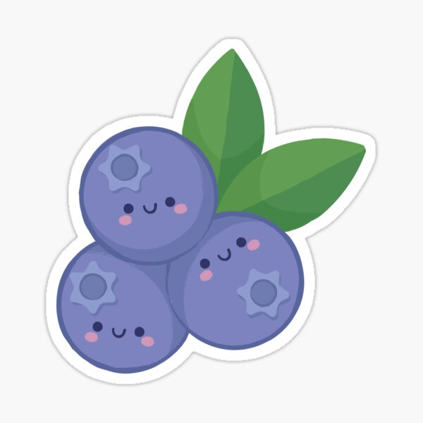 "Cute Blueberries" Sticker for Sale by AlexArtStudios | Redbubble