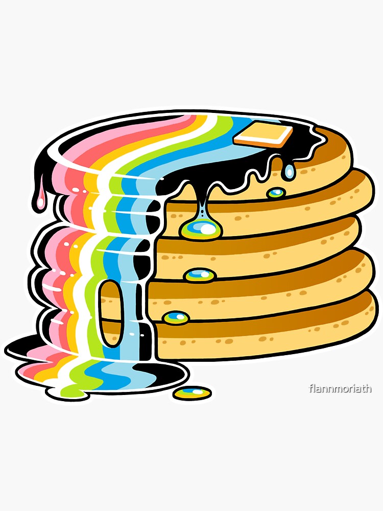 "Queer Pride Flag Pancakes LGBT" Sticker for Sale by flannmoriath ...