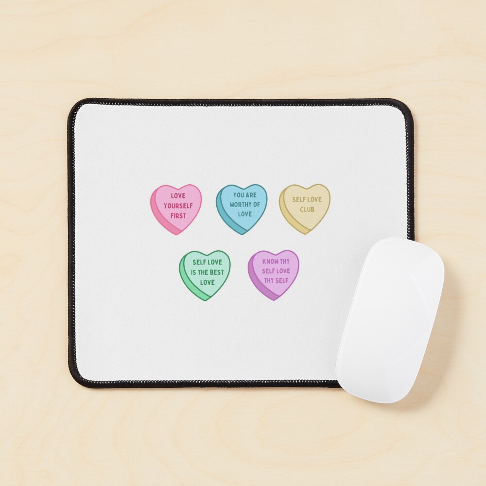 "self love candy hearts ~ mental health" Sticker for Sale by zozomaxine ...