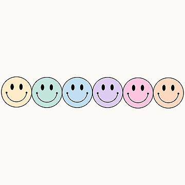"Pastel Colors Smiley Face Happy Funky Groovy " Sticker for Sale by ...