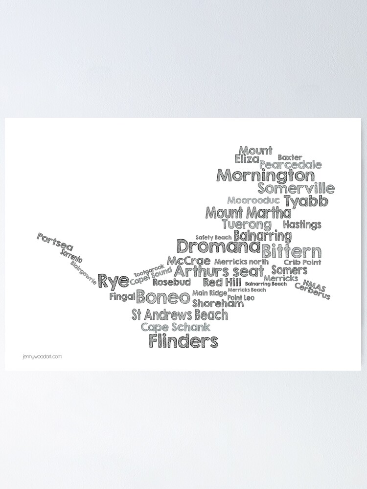 "Peninsula word cloud (white)" Poster by dishmoptop | Redbubble