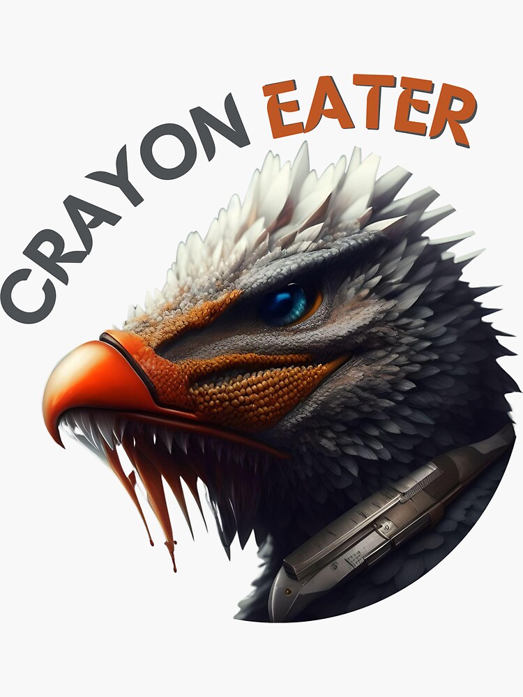 "Crayon Eater Military Funny marine crayon full color " Sticker for ...