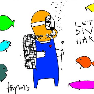 "LET'S DIVE HARD" Sticker for Sale by tomasz jakub sysło | Redbubble