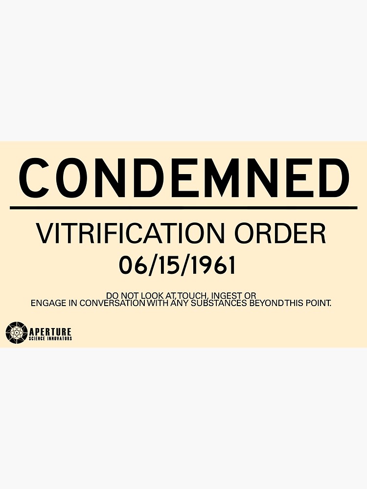 "CONDEMNED - Portal Sticker Design" Sticker for Sale by LithiumArt94 ...