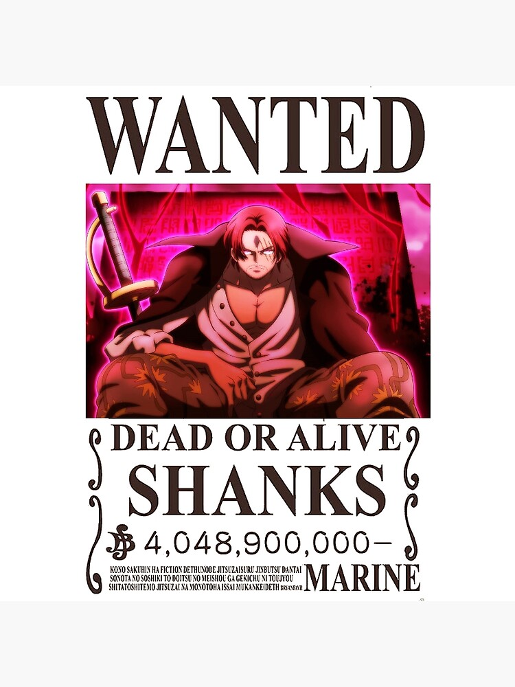"One Piece - Shanks | Wanted Poster" Poster for Sale by Dxrrkk | Redbubble