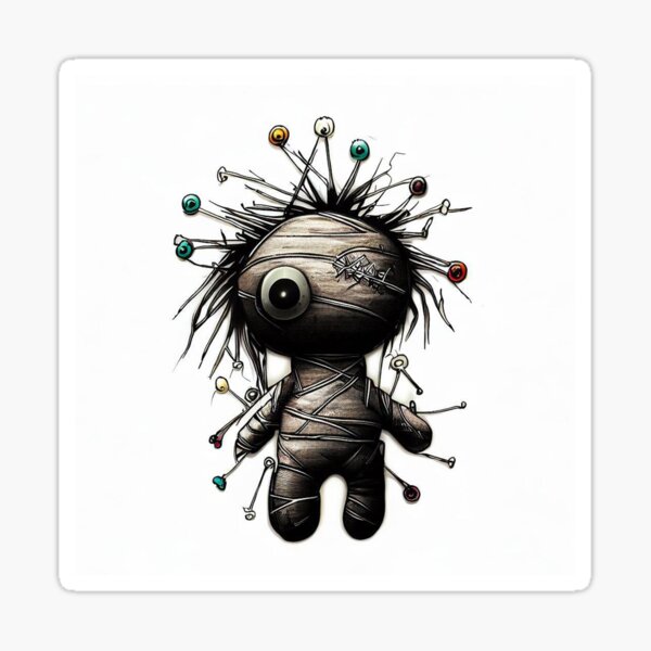 "Voodoo Doll Version C" Sticker for Sale by Michael Nurmi | Redbubble