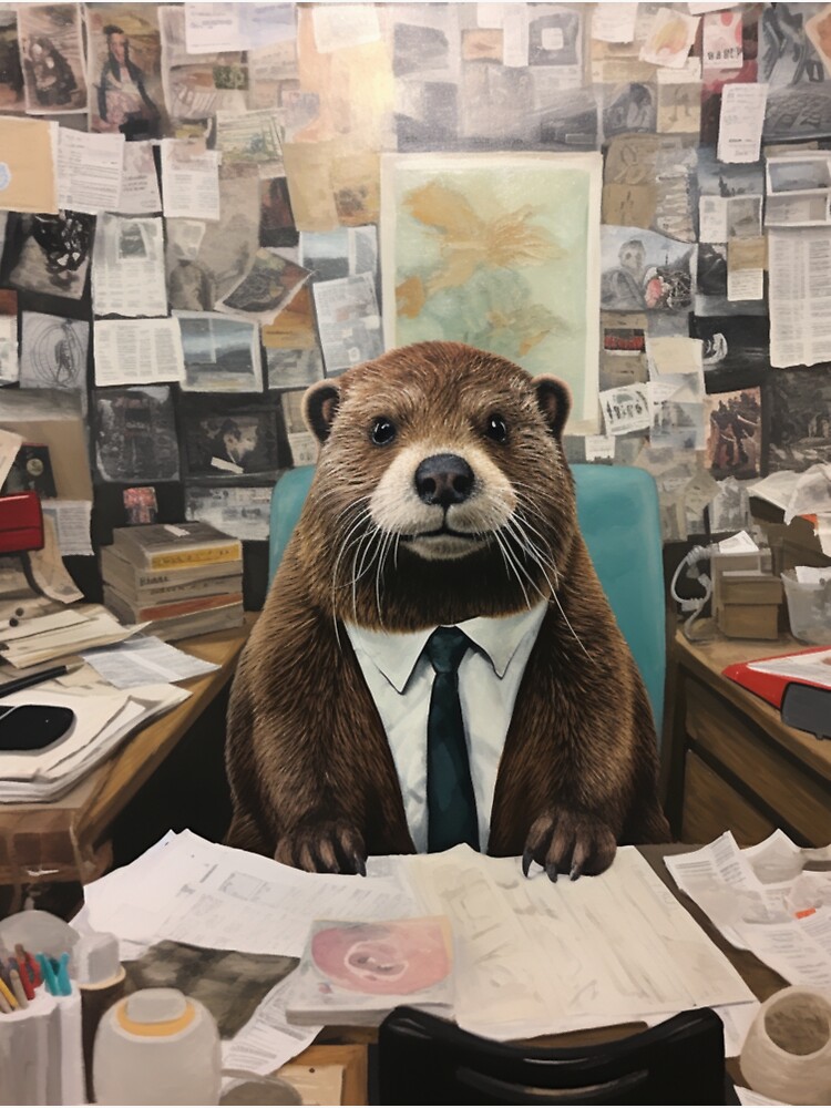 "An otter day in the office" Sticker for Sale by schamsyy | Redbubble