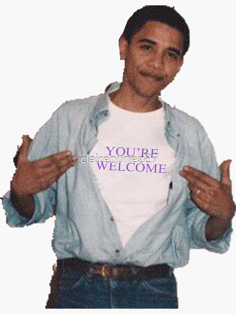 "thanks, obama" Sticker for Sale by clairenunez27 | Redbubble