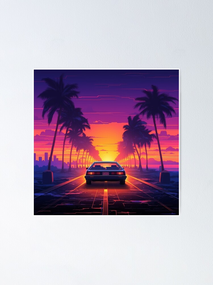 "Synthwave Sunset Drive Poster" Poster for Sale by jefferymelton ...