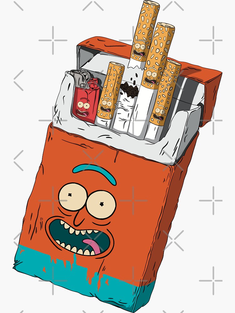 "Custom Character Sticker Rick cigarette pack" Sticker for Sale by ...