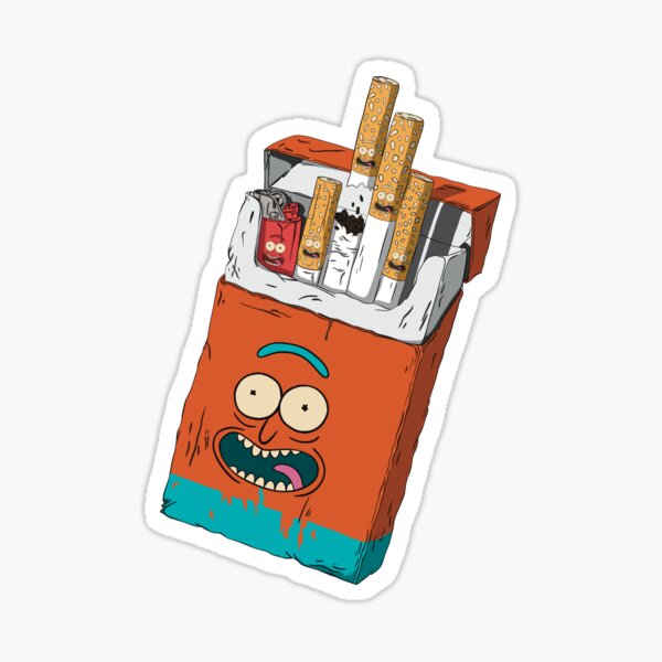 "Custom Character Sticker Rick cigarette pack" Sticker for Sale by ...