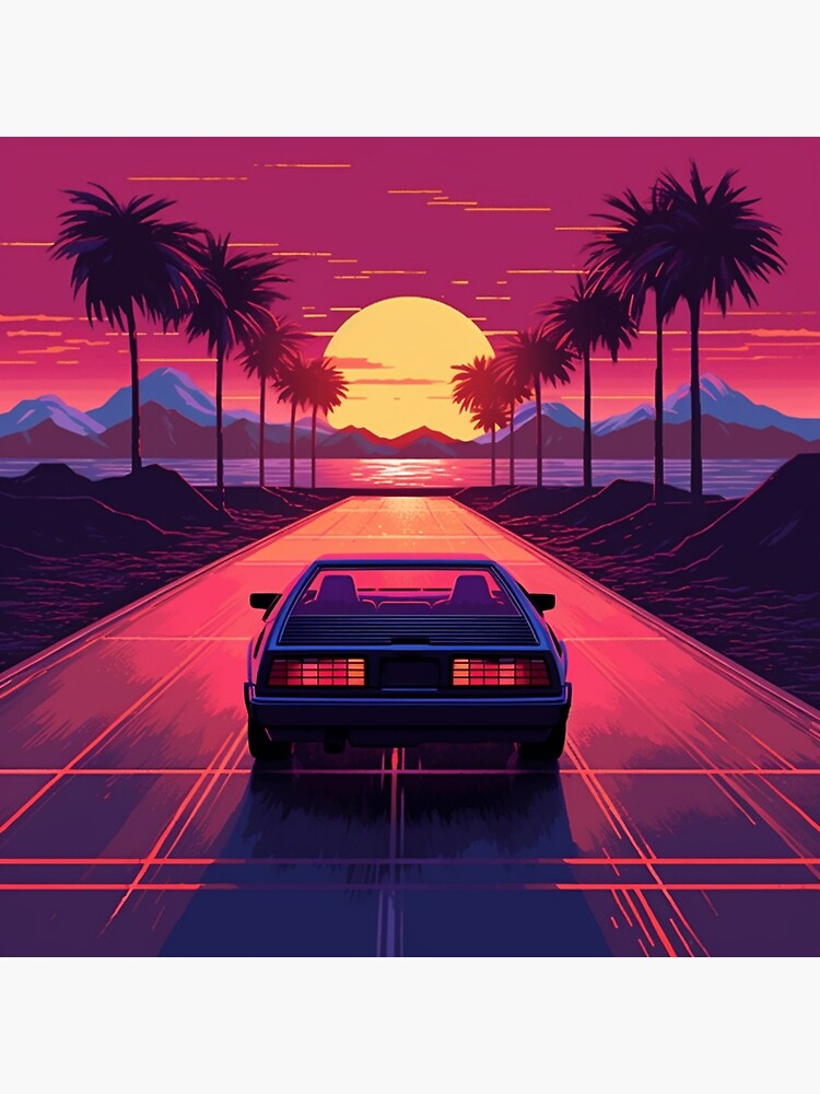 "Synthwave Sunset Drive " Poster for Sale by robertgoebel | Redbubble