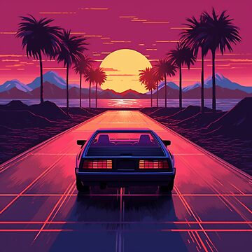 "Synthwave Sunset Drive " Poster for Sale by robertgoebel | Redbubble