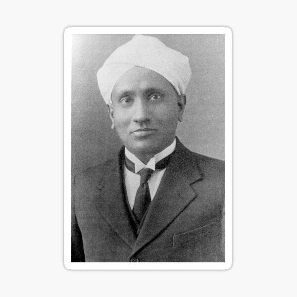 "Portriat of the Indian physicist C.V. Raman (H418/0052)" Sticker for ...