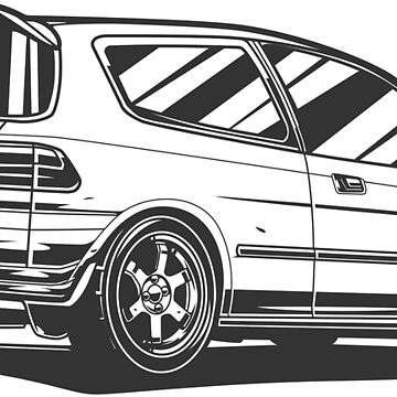 "CIVIC EG 6 HATCHBACK" Sticker for Sale by TrilogyMerch | Redbubble