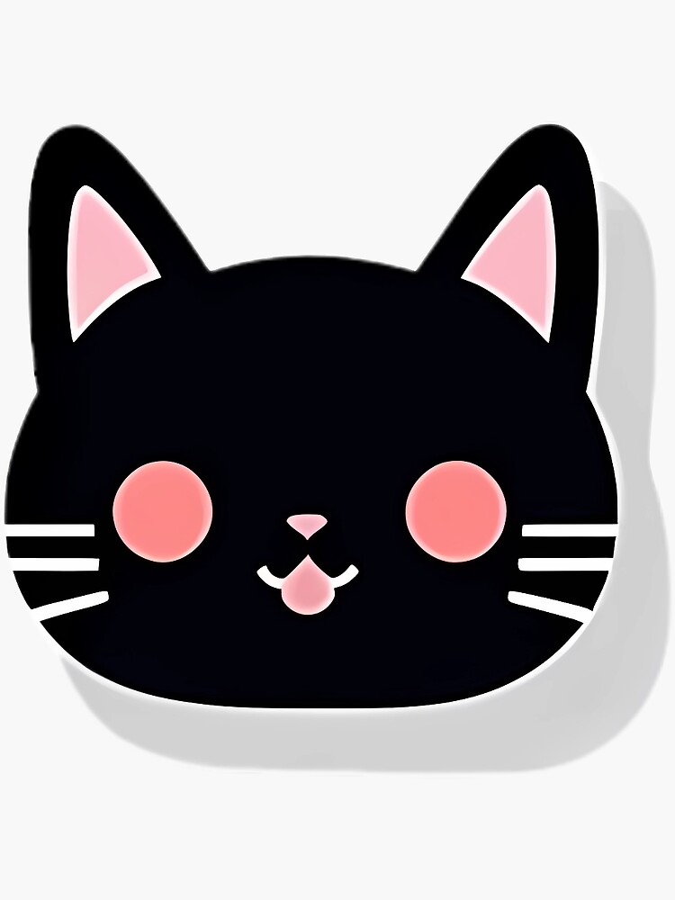 "Black Cat Cartoon " Sticker for Sale by setofeights | Redbubble