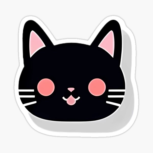 "Black Cat Cartoon " Sticker for Sale by setofeights | Redbubble