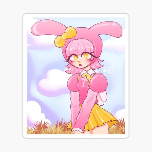 "Cute Pink Bunny Girl" Sticker for Sale by NeikiKittyCat | Redbubble