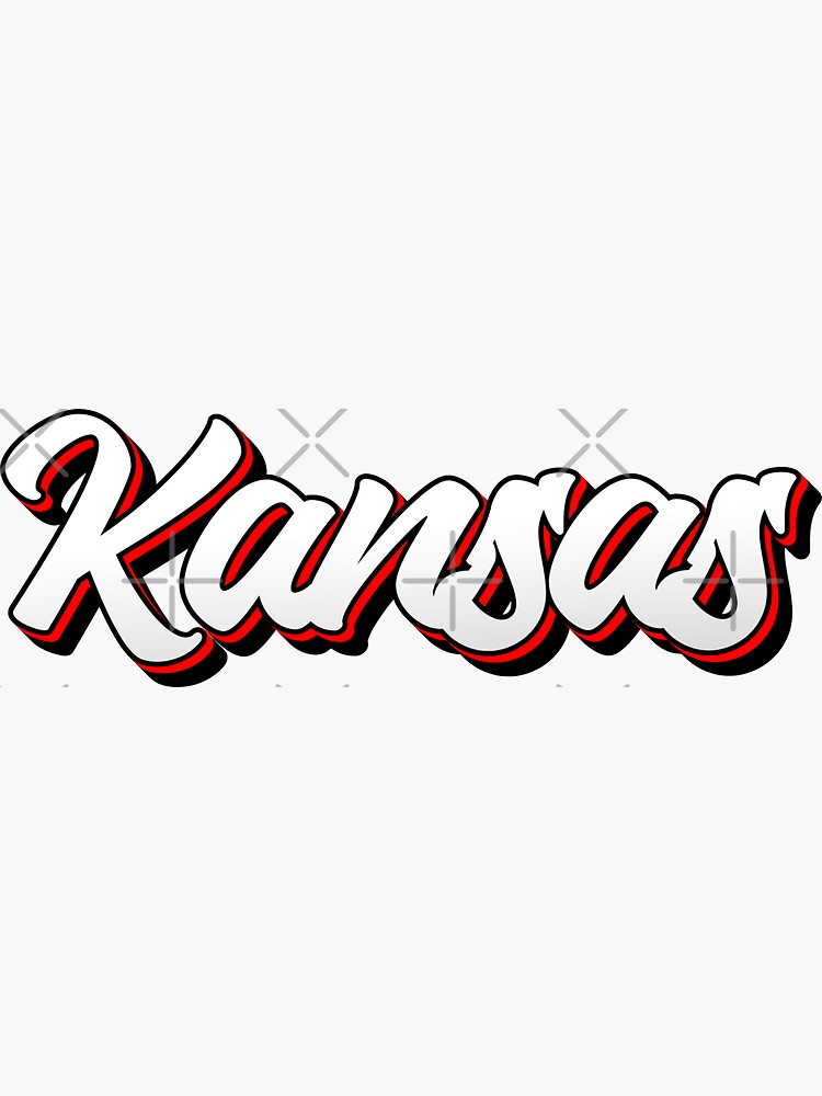 "Retro Kansas Name Label (Black)" Sticker for Sale by NafilNafiz ...