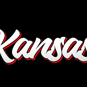 "Retro Kansas Name Label (Black)" Sticker for Sale by NafilNafiz ...