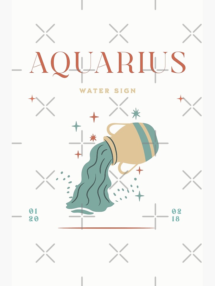 Aquarius Zodiac Water Sign Astrology Aesthetic Horoscope Art Poster ...
