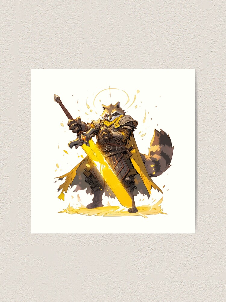 "Paladin Raccoon " Art Print for Sale by GeekLaundry | Redbubble