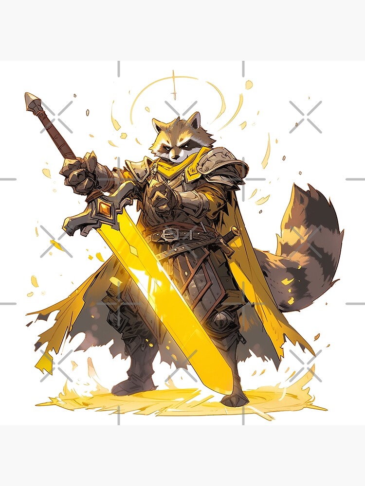 "Paladin Raccoon " Art Print for Sale by GeekLaundry | Redbubble