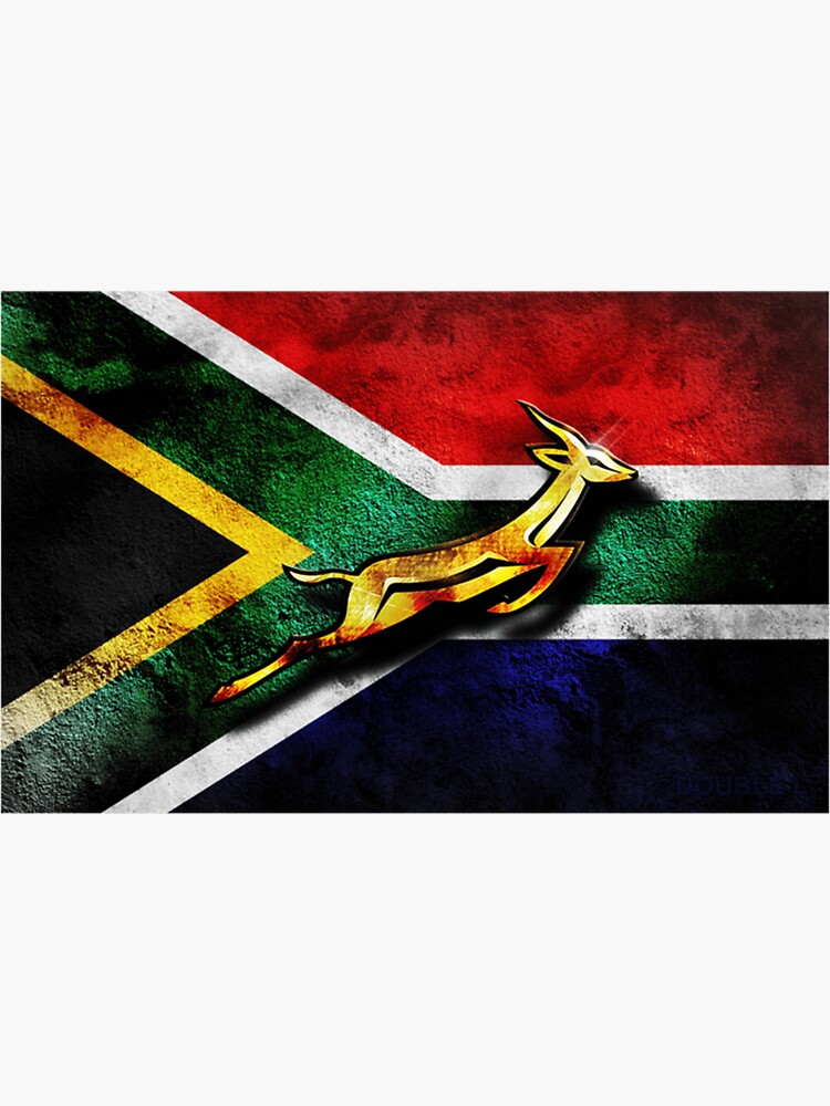 "Springbok Bokke South African Flag Vintage Rugby " Sticker for Sale by ...