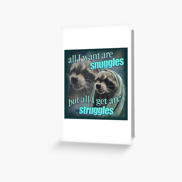 "All I want are snuggles but all I get are struggles raccoon word art ...