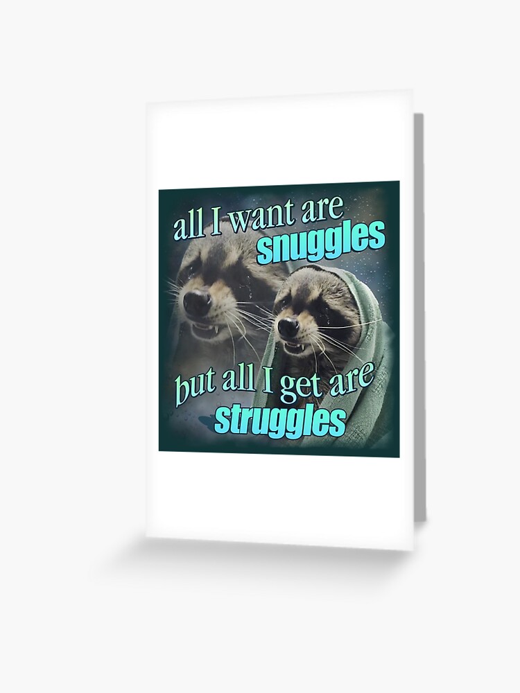 "All I want are snuggles but all I get are struggles raccoon word art ...
