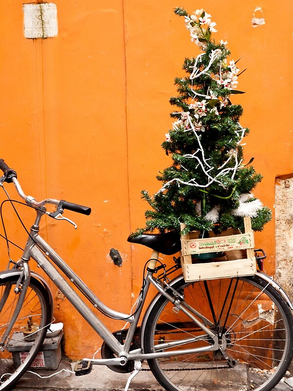 "Christmas Tree Bicycle" by Rae Tucker | Redbubble