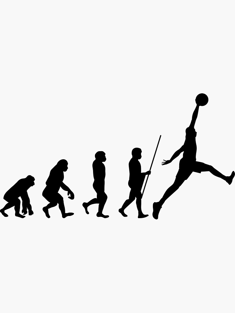 "evolution of basketball player" Sticker for Sale by DeluxBee | Redbubble